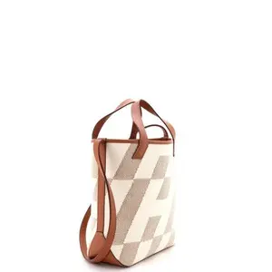 Hermès Cabas H En Biais Tote Canvas With Leather 27 - Gold