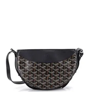 Goyard Hirondelle Shoulder Bag Coated Canvas And Leather - Black