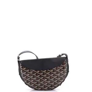 Goyard Hirondelle Shoulder Bag Coated Canvas And Leather - Black