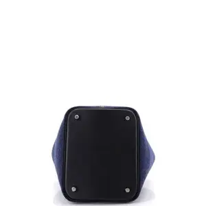 Hermès Picotin Lock Bag Felt With Leather Mm - Blue
