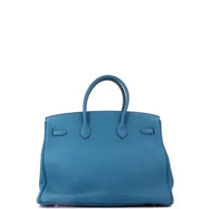 Hermès Birkin Handbag Togo With Gold Hardware 35 - Blue