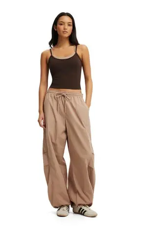 Cotton:on Active Ultra Soft Contrast Layer Tank - French Roast Latte