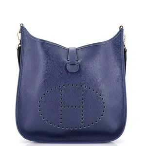 Hermès Evelyne Bag Gen I Ardennes Gm - Blue