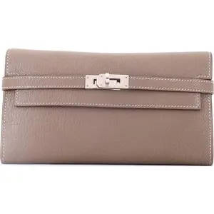 Hermès Kelly Wallet Chevre Mysore Long Grey