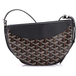 Goyard Hirondelle Shoulder Bag Coated Canvas And Leather - Black