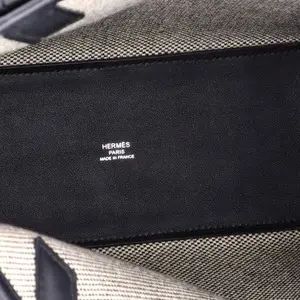 Hermès Cabas H En Biais Tote Canvas With Leather 27 - Black
