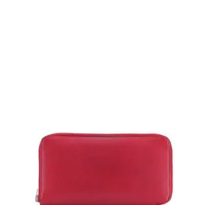 Hermès Azap Zip Around Wallet Silk'in Epsom Long - Rubis