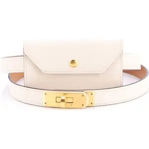 Hermès Kelly Pocket Belt Leather Thin - White