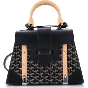 Goyard Saigon Top Handle Bag Coated Canvas With Leather Pm - Black