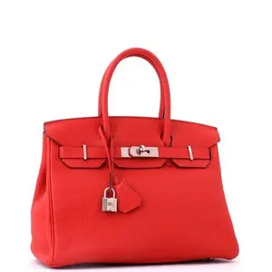 Hermès Birkin Handbag Togo With Palladium Hardware 30 - Red