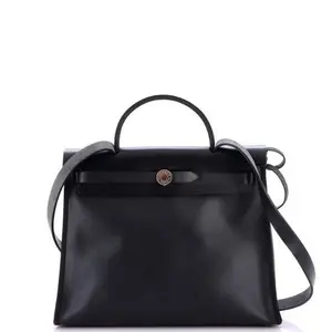 Hermès Herbag Zip Berline Vache Canvas And Leather 31 - Black