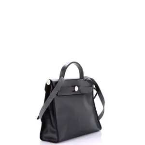 Hermès Herbag Zip Berline Vache Canvas And Leather 31