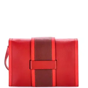 Hermès H Passant Clutch Shoulder Bag Evercolor - Red