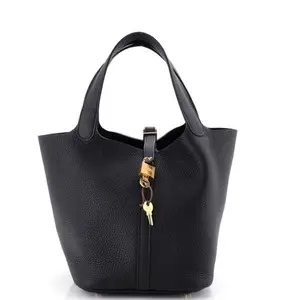 Hermès Picotin Lock Bag Clemence Mm - Noir