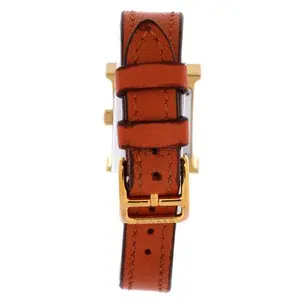 Hermès Heure H Quartz Watch Plated Metal And Leather 21
