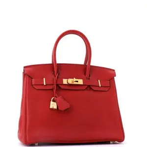 Hermès Birkin Handbag Togo With Gold Hardware 30 - Red