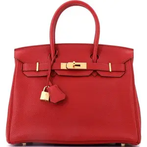 Hermès Birkin Handbag Red Togo With Gold Hardware 30 - Rouge Garance