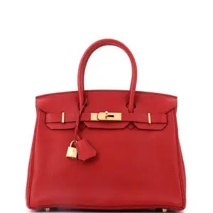 Hermès Birkin Handbag Red Togo With Gold Hardware 30 - Rouge Garance