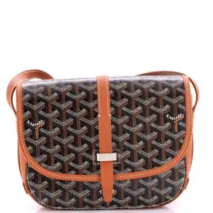 Goyard Belvedere Iii Messenger Bag Coated Canvas With Leather Pm - Brown