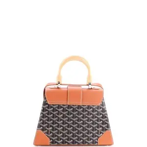 Goyard Saigon Top Handle Bag Coated Canvas With Leather Pm