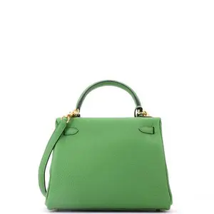 Hermès Kelly Handbag Togo With Gold Hardware 25 - Green