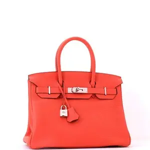 Hermès Birkin Handbag Orange Togo With Palladium Hardware 30 - Red