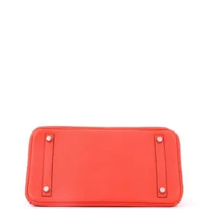 Hermès Birkin Handbag Orange Togo With Palladium Hardware 30 - Red