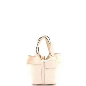Hermès Cargo Picotin Lock Bag Canvas And Swift Pm