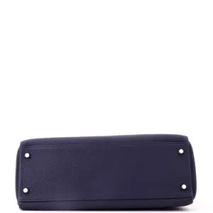 Hermès Kelly Handbag Togo With Palladium Hardware 32 - Blue