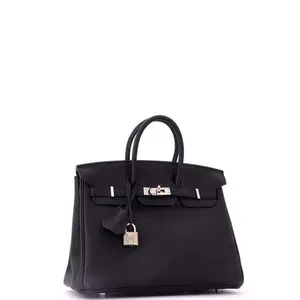 Hermès Birkin Handbag Black Togo With Palladium Hardware 25