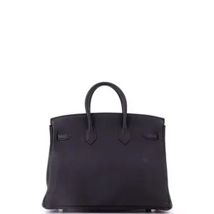 Hermès Birkin Handbag Black Togo With Palladium Hardware 25