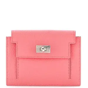 Hermès Kelly Pocket Compact Wallet Chevre Mysore - Pink