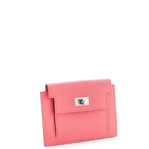 Hermès Kelly Pocket Compact Wallet Chevre Mysore - Pink
