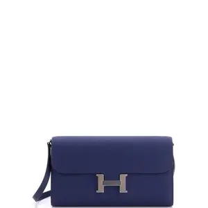Hermès Constance To Go Wallet Epsom Blue