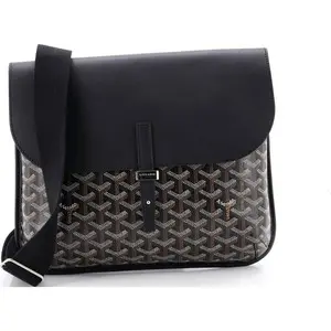 Goyard Coursier Messenger Bag Coated Canvas And Leather - Black