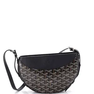 Goyard Hirondelle Shoulder Bag Coated Canvas And Leather - Black
