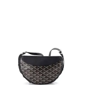 Goyard Hirondelle Shoulder Bag Coated Canvas And Leather - Black