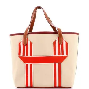 Hermès Pursangle Tote Canvas With Leather - Beige