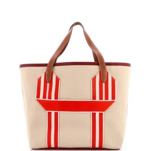 Hermès Pursangle Tote Canvas With Leather - Beige