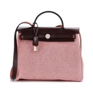 Hermès Herbag Zip Criss Viking Toile And Leather 31 - Red