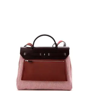 Hermès Herbag Zip Criss Viking Toile And Leather 31 - Red