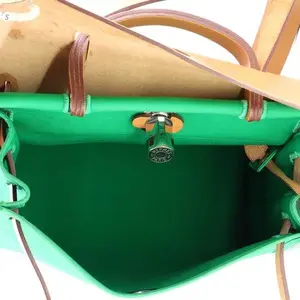 Hermès Herbag Zip Leather And Toile 31 - Green