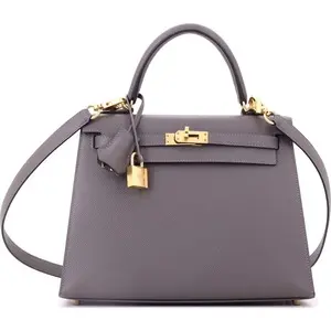 Hermès Kelly Handbag Grey Epsom With Gold Hardware 25 - Gris Meyer
