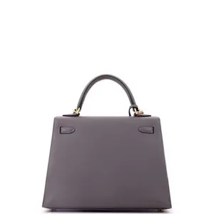 Hermès Kelly Handbag Grey Epsom With Gold Hardware 25