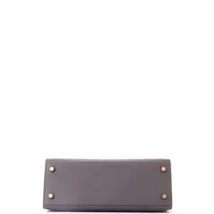Hermès Kelly Handbag Grey Epsom With Gold Hardware 25