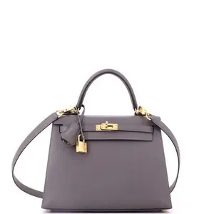 Hermès Kelly Handbag Grey Epsom With Gold Hardware 25 - Gris Meyer