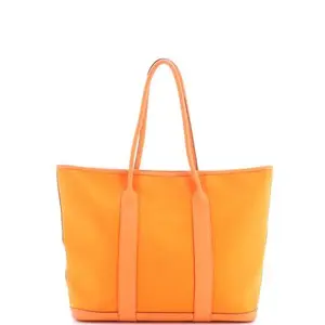Hermès Garden Party Zip Tote Toile And Leather 36 - Orange