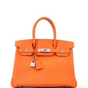 Hermès Birkin Handbag Epsom With Palladium Hardware 30 - Orange