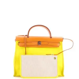 Hermès Herbag Zip Berline Vache Canvas And Leather 31