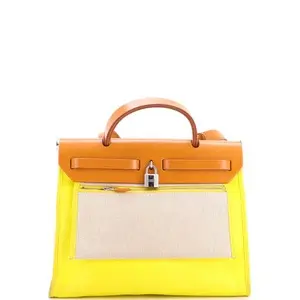 Hermès Herbag Zip Berline Vache Canvas And Leather 31